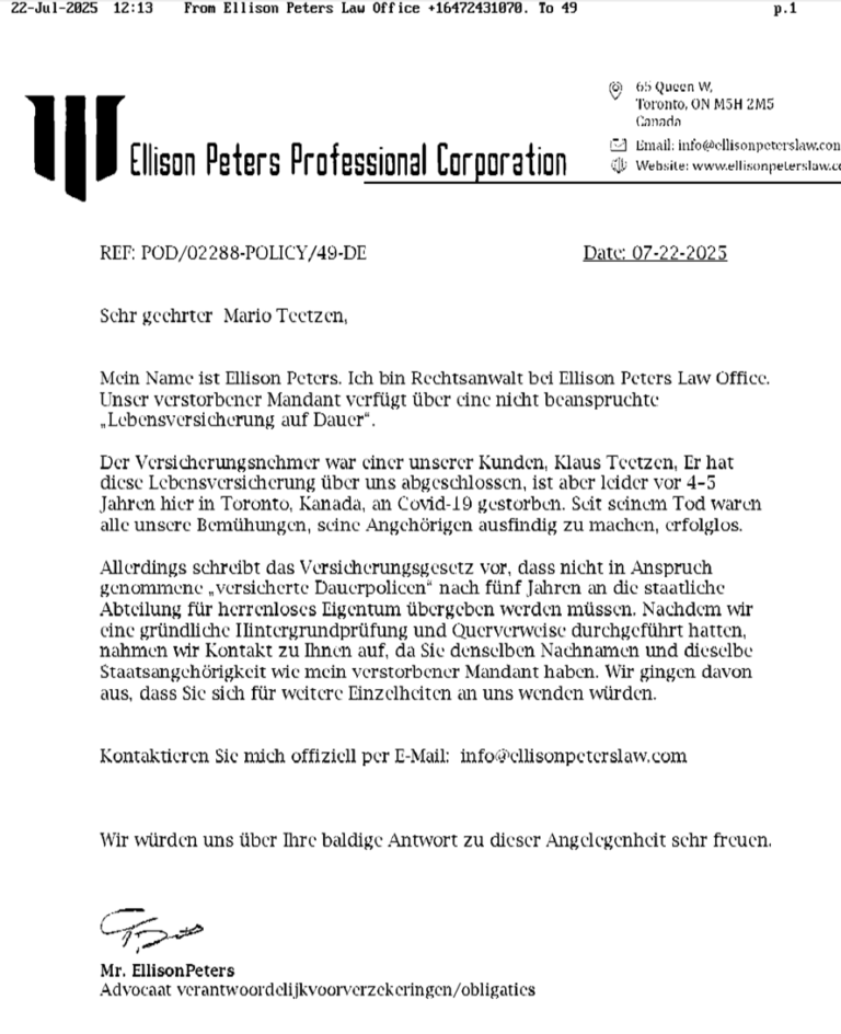 Dass es das noch gibt: Erbschafts-Scam per Fax - absurde Zeiten